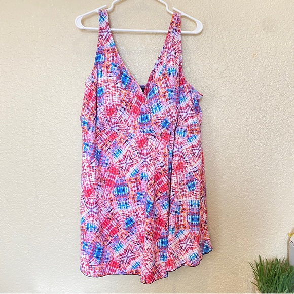 Swimsuits For All | Swim | Swimsuits For All Swim Dress Tank Pinkred ...
